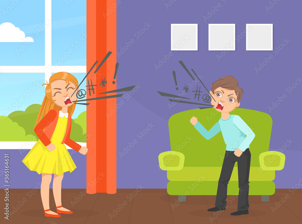Kids Yelling Cartoon
