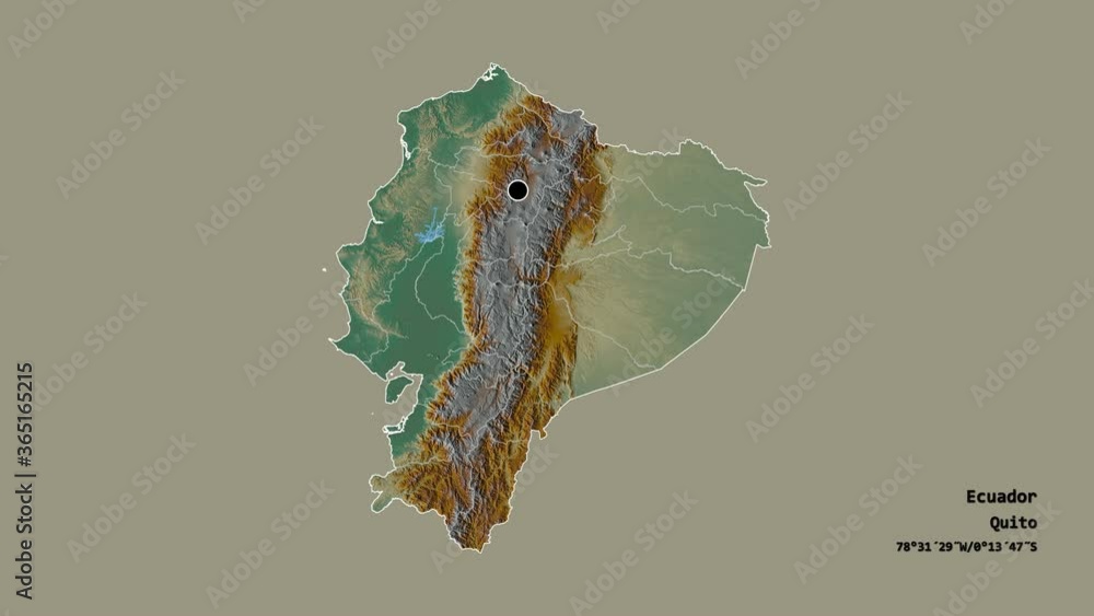 Esmeraldas, province of Ecuador, with its capital, localized, outlined ...