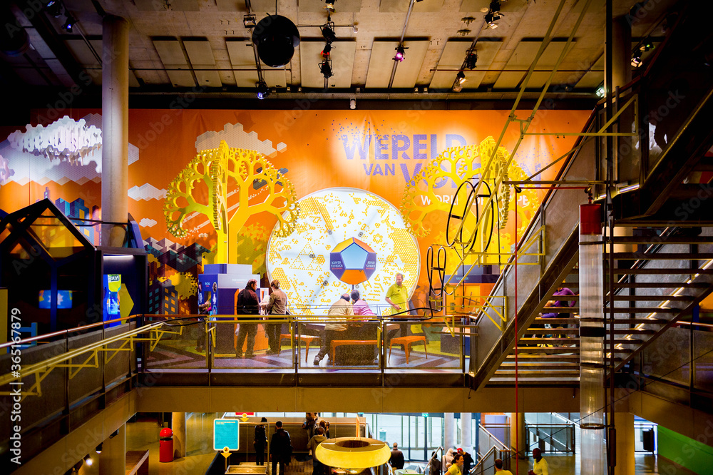 AMSTERDAM, NETHERLANDS - JUN 2, 2015: Interior of the Science Center ...