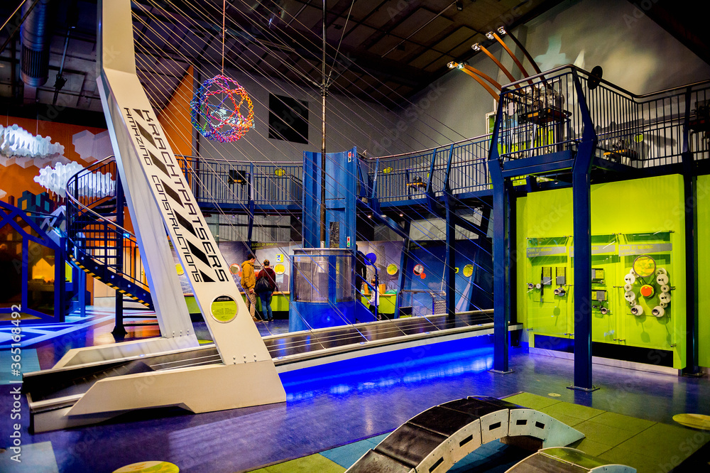 AMSTERDAM, NETHERLANDS - JUN 2, 2015: Interior of the Science Center ...