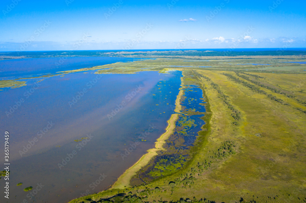 Aerial view: iSimangaliso Wetland Park is a mosaic of ecosystems and an ...