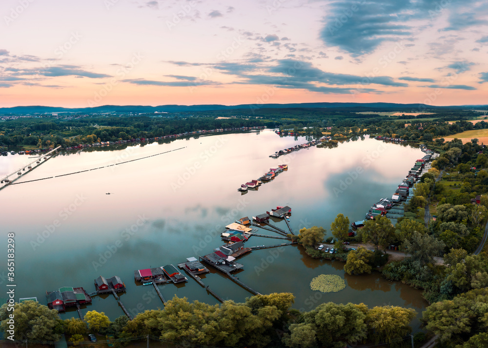 Lake Bokod next to Oroszlany city in Hungary. This is a man-made ...