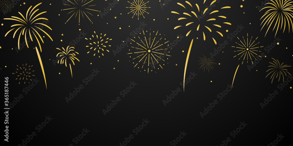 Celebration background template with fireworks gold. luxury greeting ...