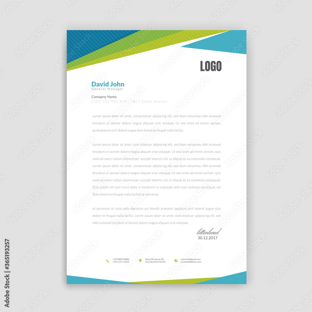 Unique style letter head templates for your Business. Stock Vector ...