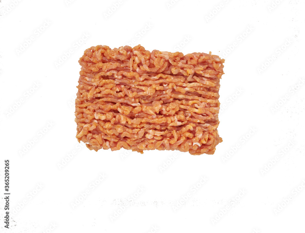 Raw minced meat in a studio setting, isolated on white Stock Photo ...