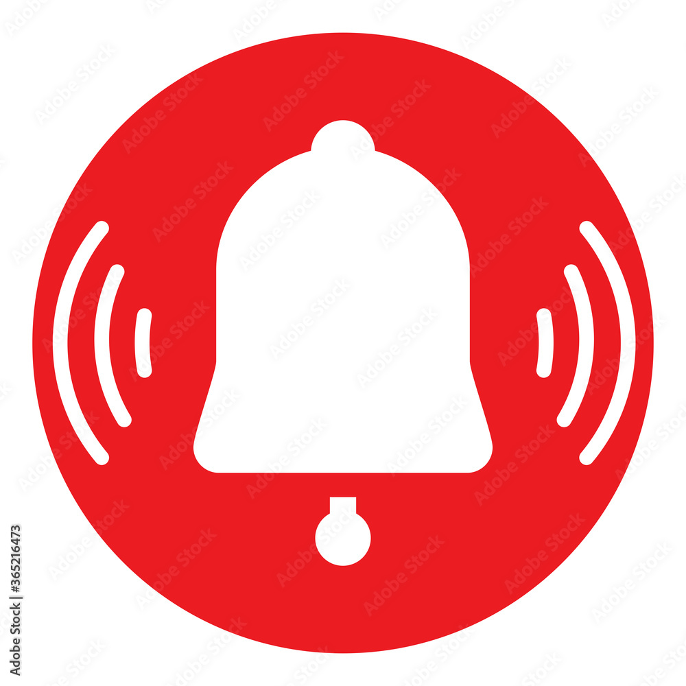 Bell icon vector isolated on white background. Flat bell icon for web ...