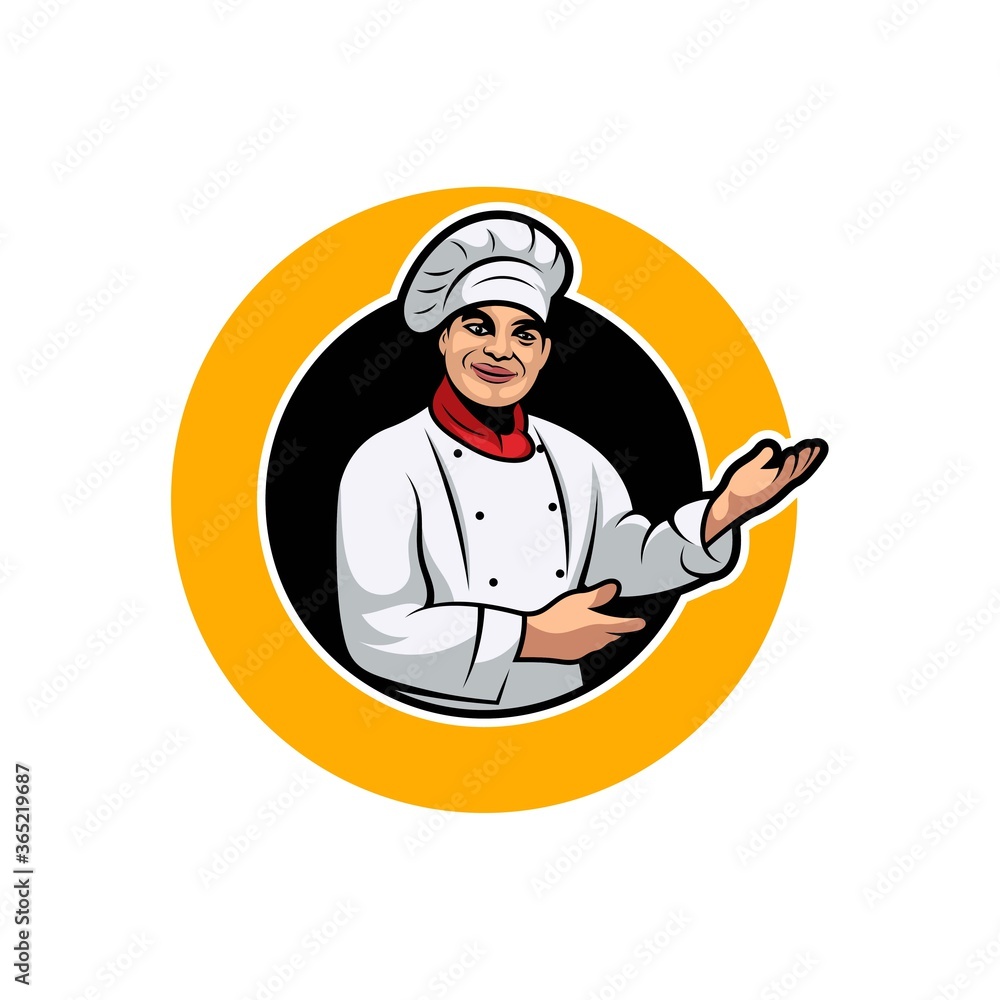 Chef character Logo Design Template Vector, Icon Symbol, Creative ...