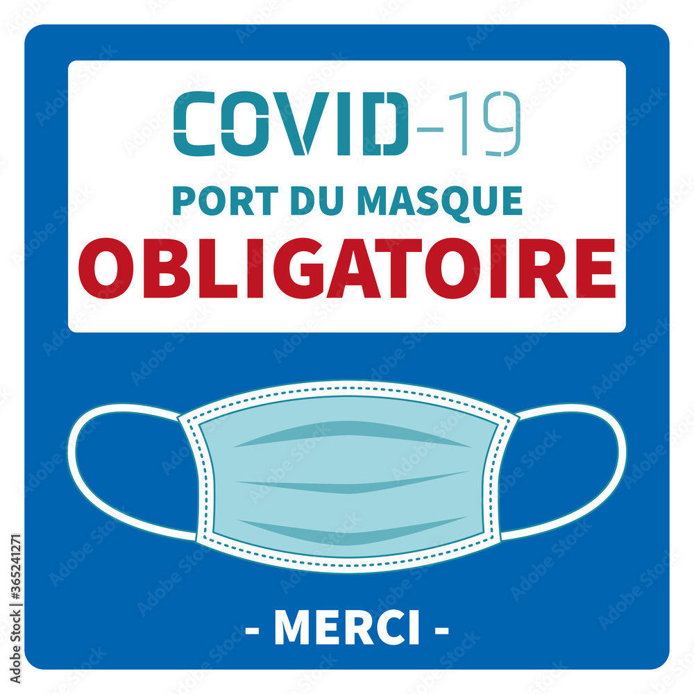 French face mask required illustration - Mandatory mask wearing ...