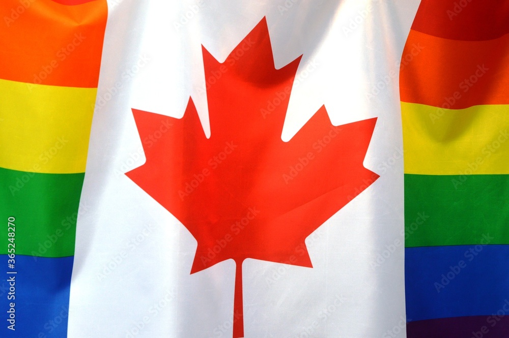 LGBT Canada flag. Rainbow flag. Symbol of pride and tolerance Stock ...