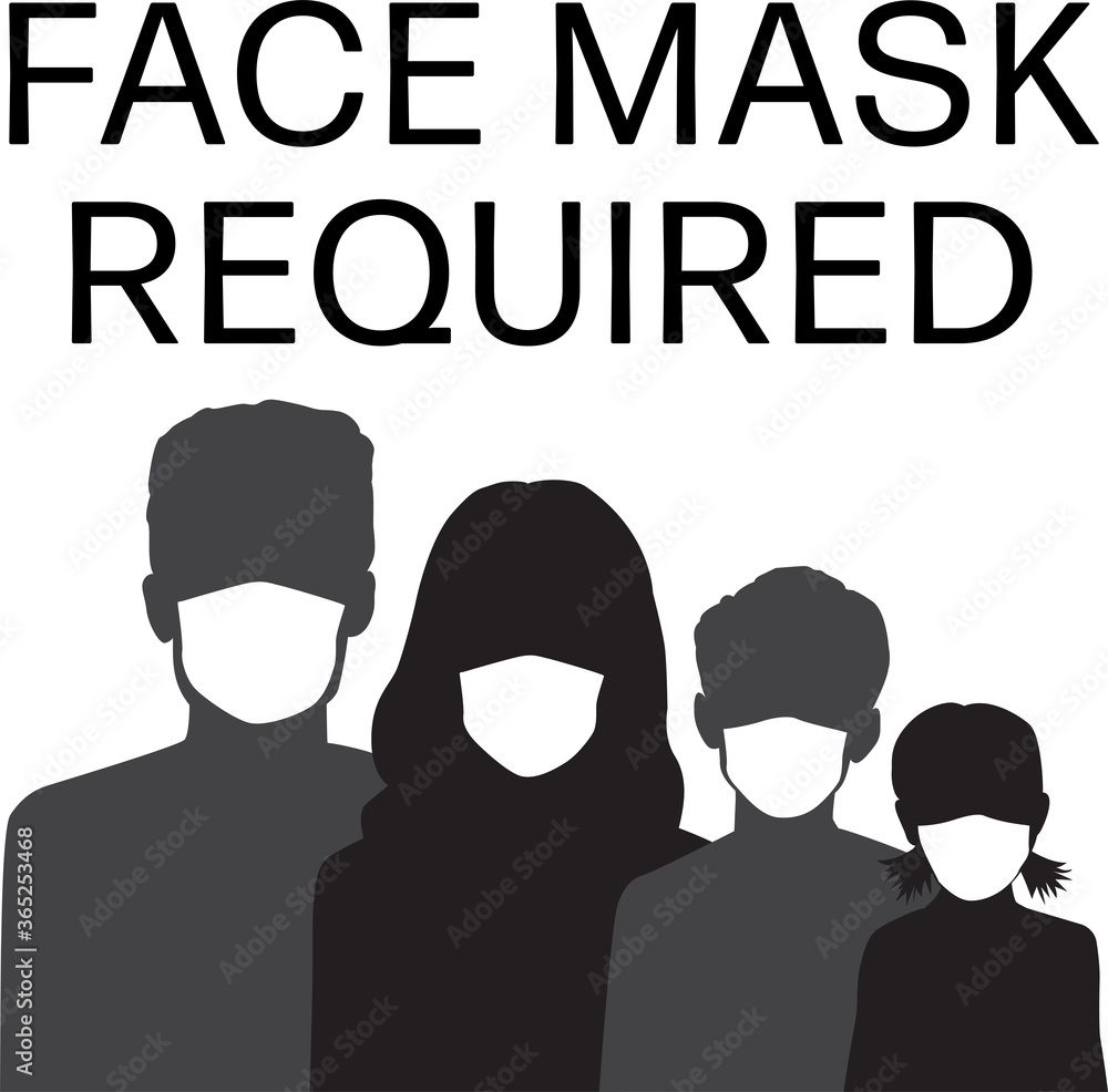 COVID 19 "Face Mask Required" Graphic for Sign - people wearing ...