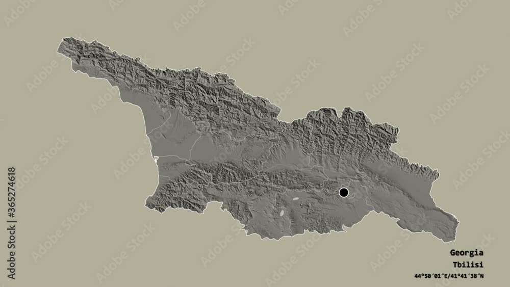 Samegrelo-Zemo Svaneti, region of Georgia, with its capital, localized ...