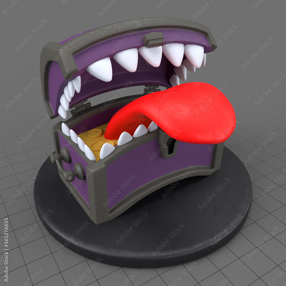 Miniature mimic chest Stock 3D asset | Adobe Stock