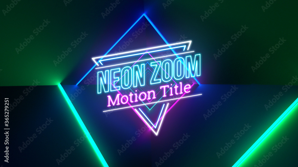 Neon Zoom Title Stock Template | Adobe Stock