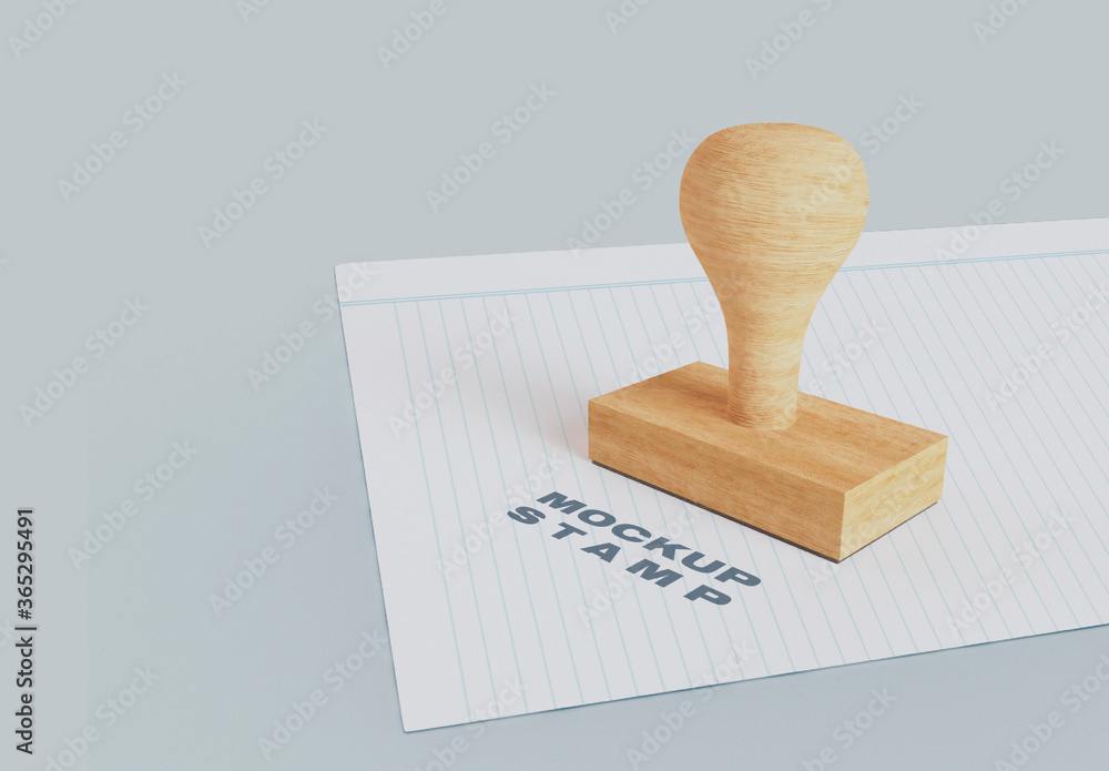 Rectangular Stamp with Paper Mockup Stock Template | Adobe Stock