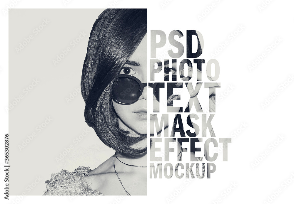 Photo Text Mask Effect Mockup Stock Template | Adobe Stock
