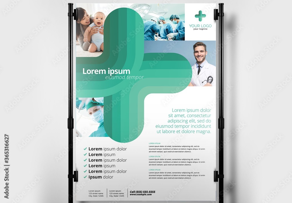 Medical Poster Banner with Modern Style Stock Template | Adobe Stock