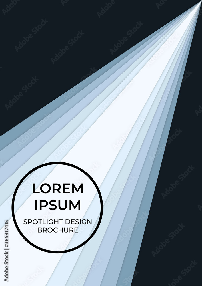 Vector illustration, 3D paper cutout spotlight effect. A4 design for ...