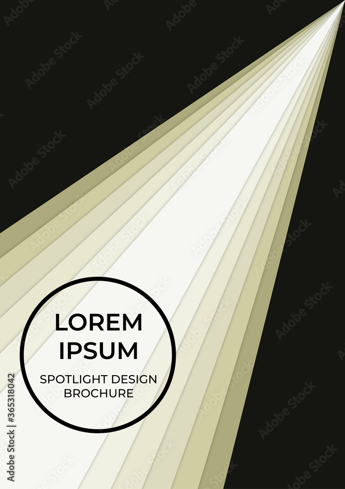 Vector illustration, 3D paper cutout spotlight effect. A4 design for ...