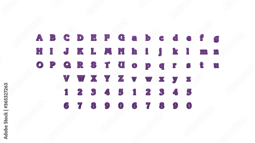 Full set of English alphabets in 3D illustrations which matching ...