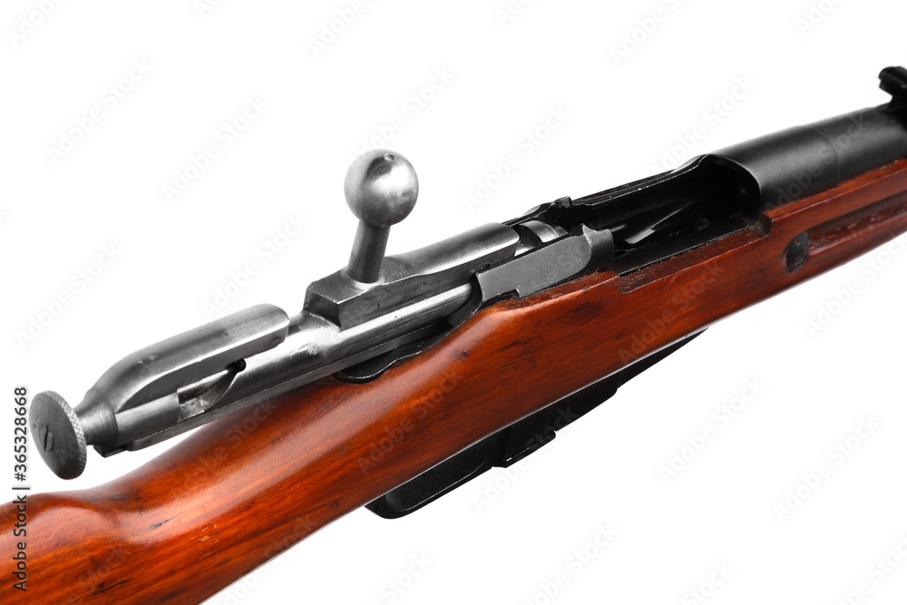 Soviet Mosin rifle isolate on a white back The weapon of the red army ...