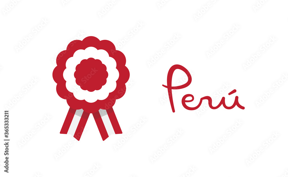 Peruvian cockade vector illustration. National symbol with Peru flag ...