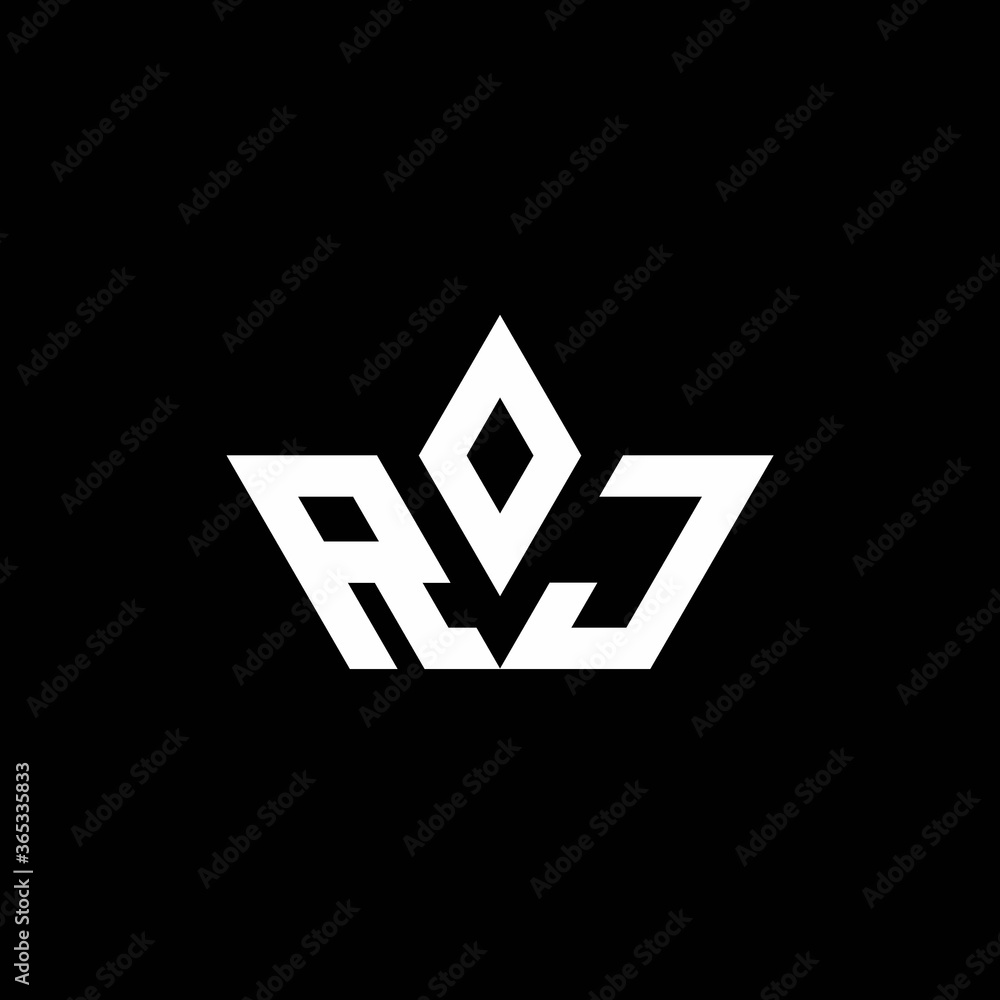 RJ monogram logo with crown shape luxury style Stock Vector | Adobe Stock