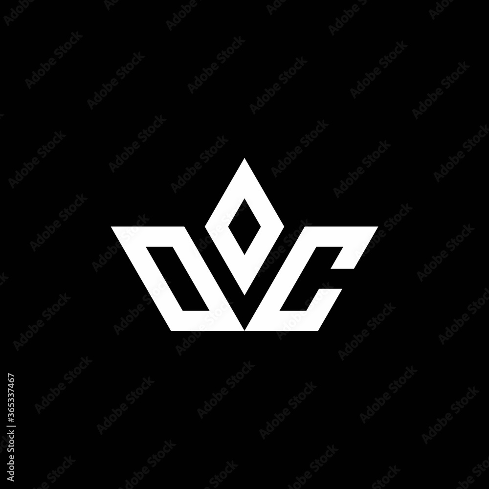 OC monogram logo with crown shape luxury style Stock Vector | Adobe Stock