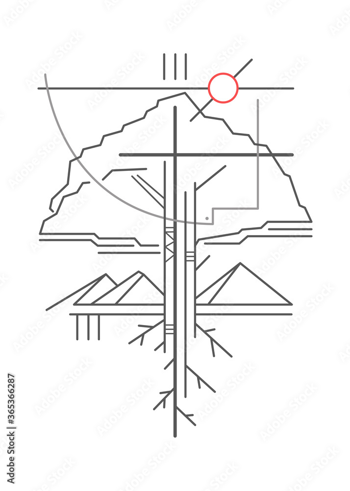 Christian symbols of a tree and the Holy Spirit Stock Vector | Adobe Stock