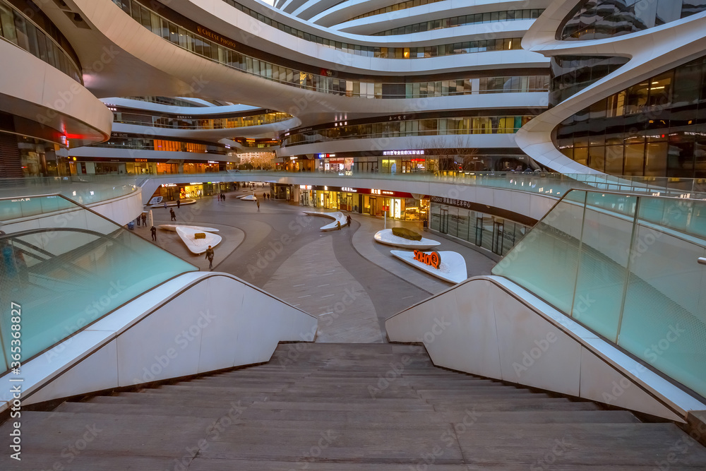 Beijing, China - Jan 12 2020: Galaxy Soho Building is an urban complex ...