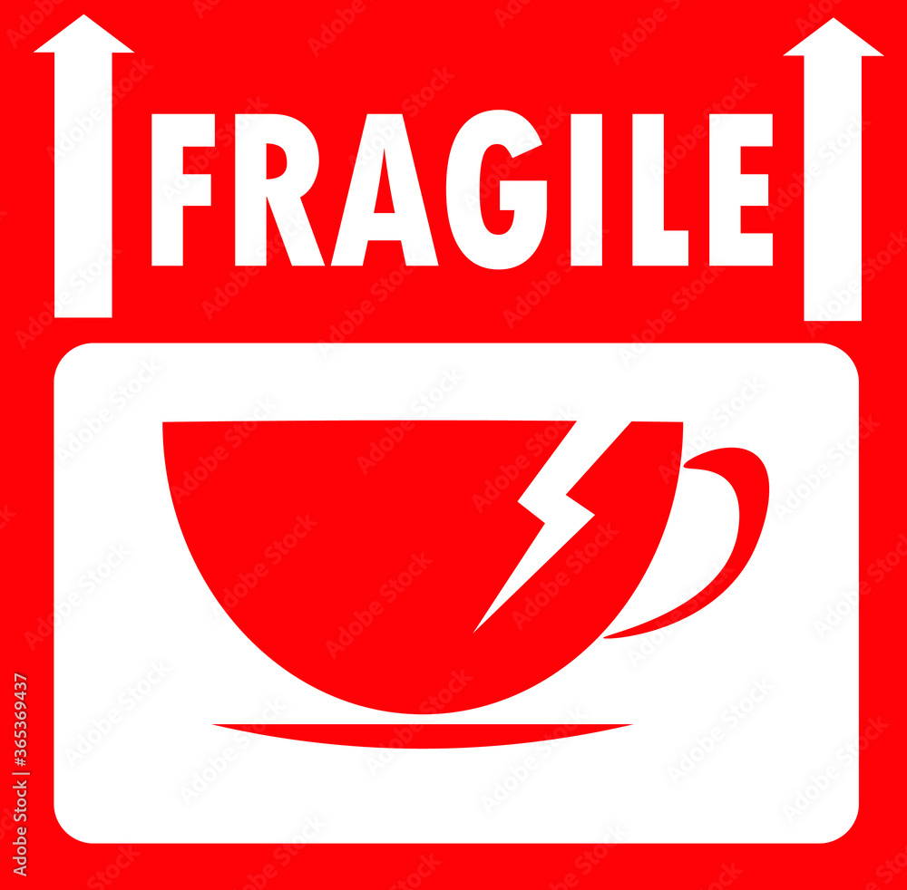 Fragile icon logo or symbol Stock Vector | Adobe Stock