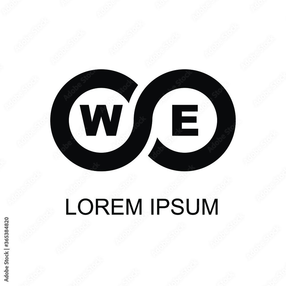 infinity logo initial WE abstract design icon, sign, symbol made with ...