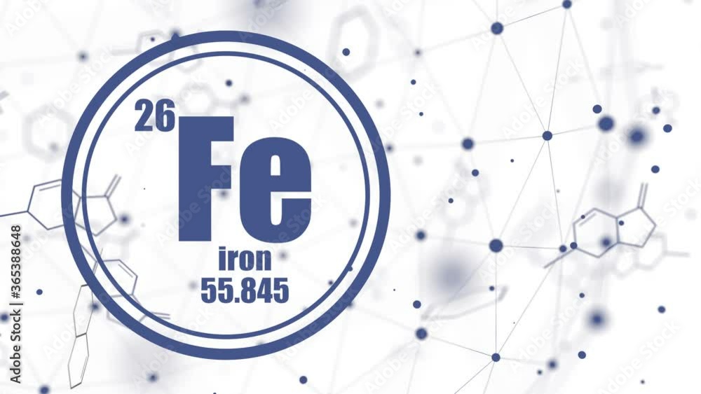 Iron chemical element. Sign with atomic number and atomic weight ...