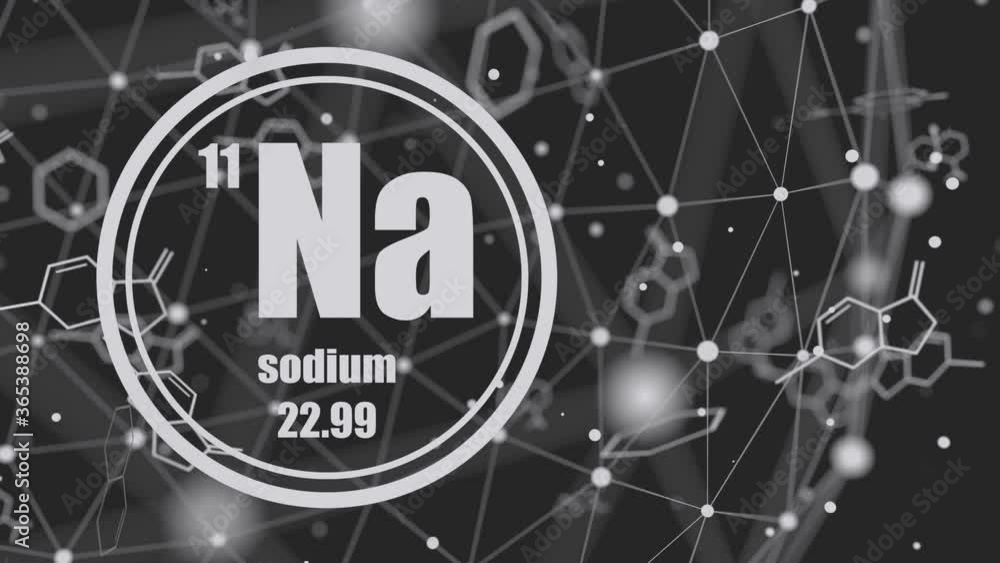 Sodium chemical element. Sign with atomic number and atomic weight ...