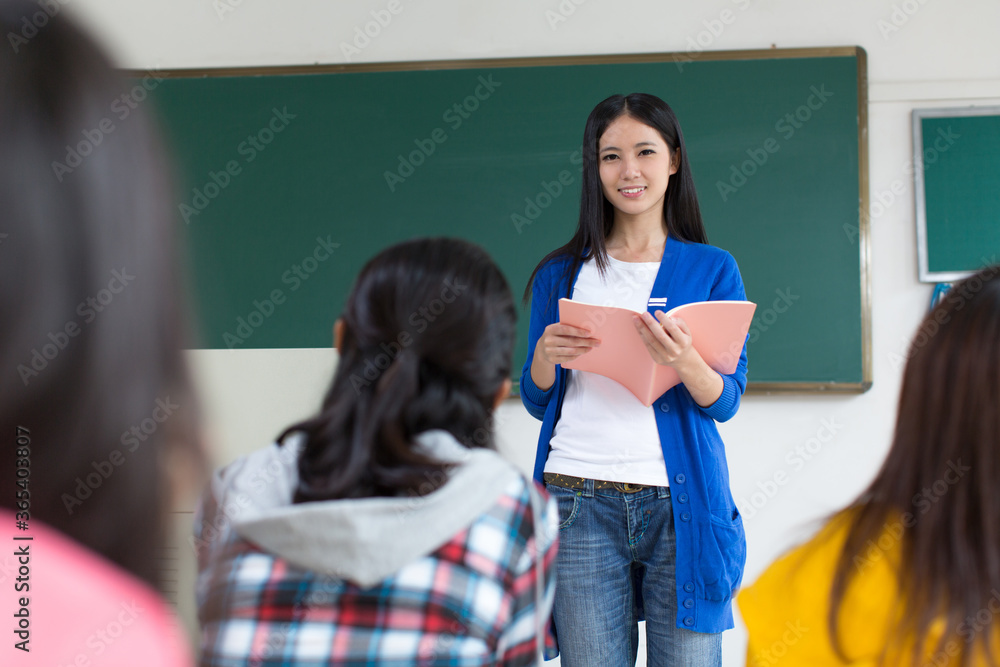 College teacher and students in the classroom Stock Photo | Adobe Stock