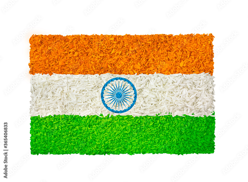 India flag created with natural flowers, india flag decorated with ...