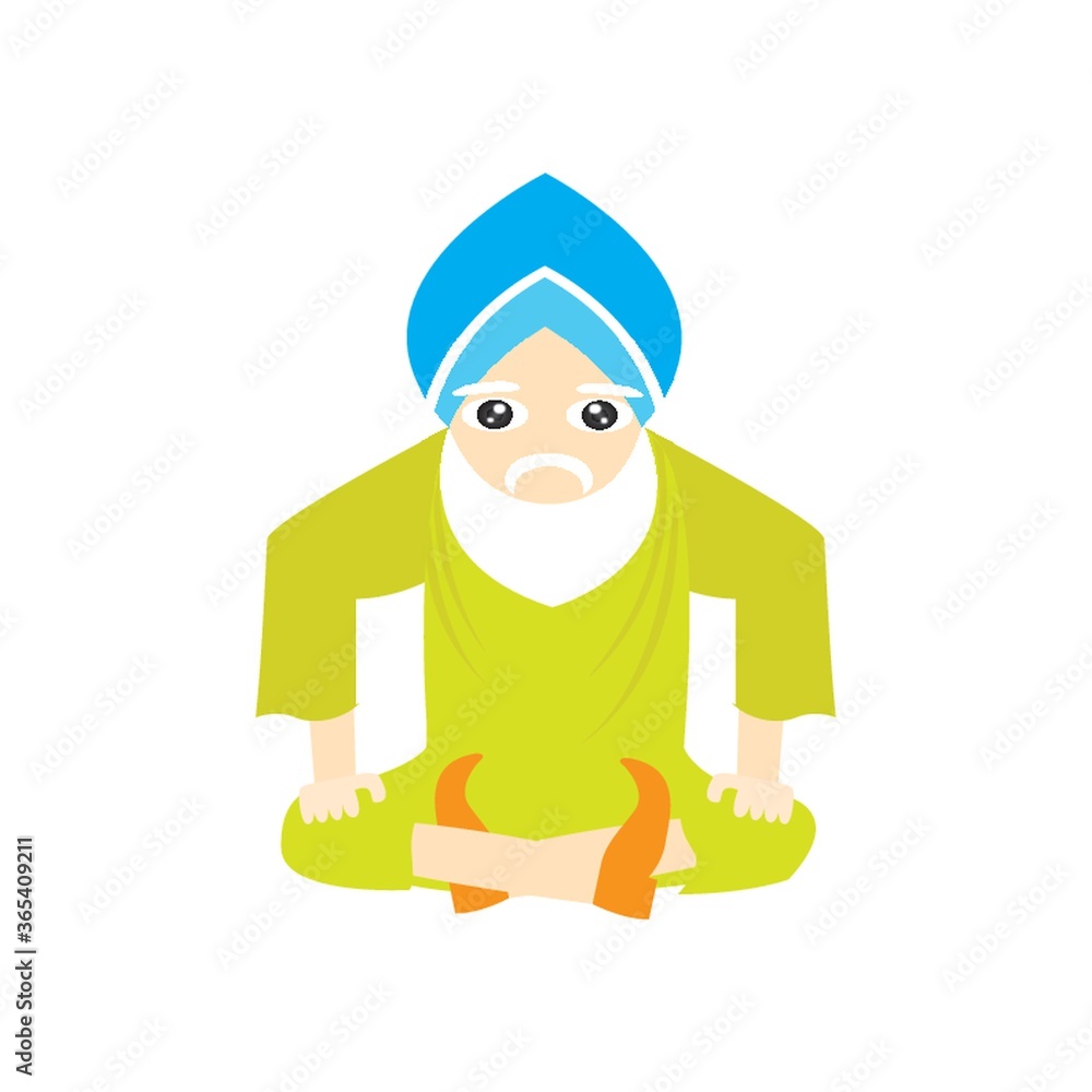 sikh man sitting Stock Vector | Adobe Stock