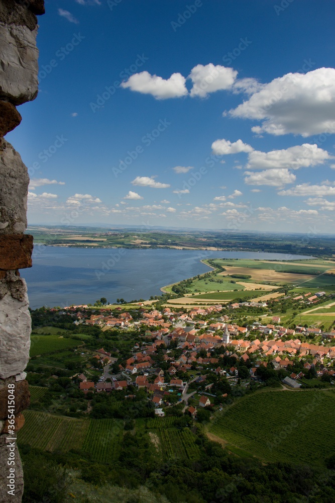 The colorful wine village Pavlov and Nove Mlyny reservoirs (přehrada ...