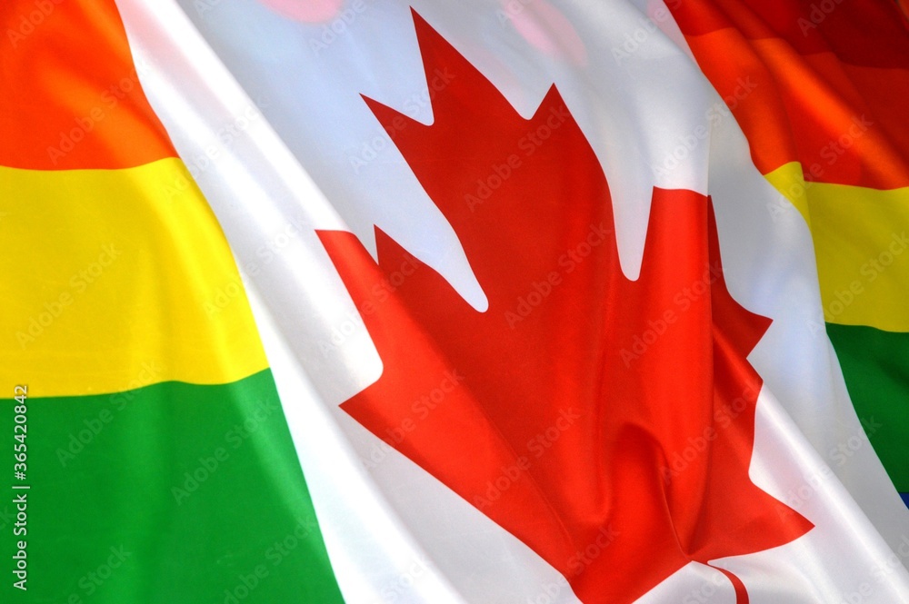 LGBT Canada flag. Rainbow flag. Symbol of pride and tolerance Stock ...