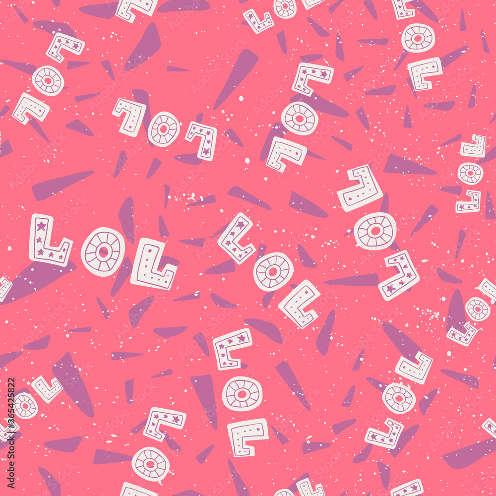 Lol Retro pattern for print design. Cartoon vector illustration ...