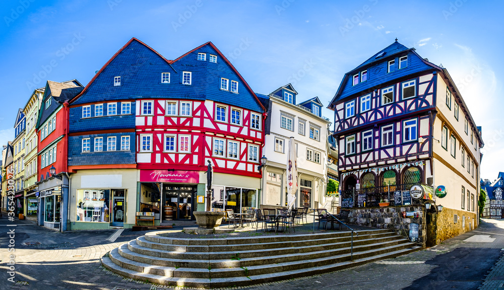 Foto de Wetzlar, Germany - June 19: famous old town with historic half ...