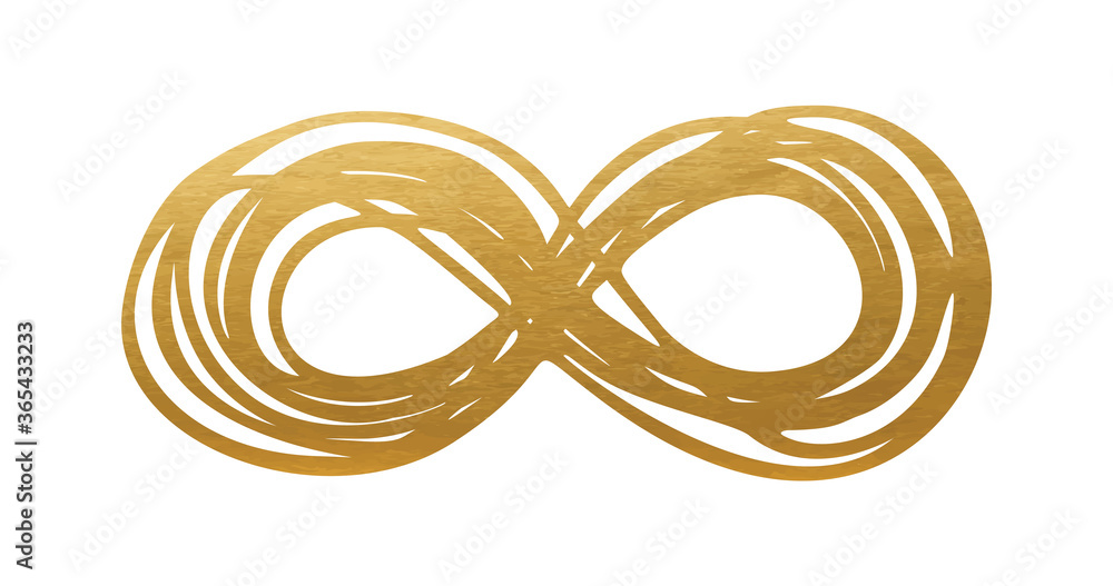 Golden Infinity Sign - The Circle Of Life - Hand Drawn Symbol Stock ...