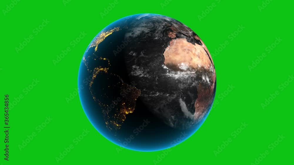 realistic earth 3d animation on green screen looped Stock ビデオ | Adobe Stock