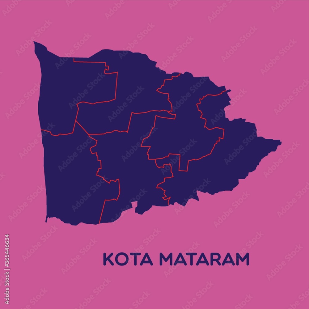 map of kota mataram Stock Vector | Adobe Stock