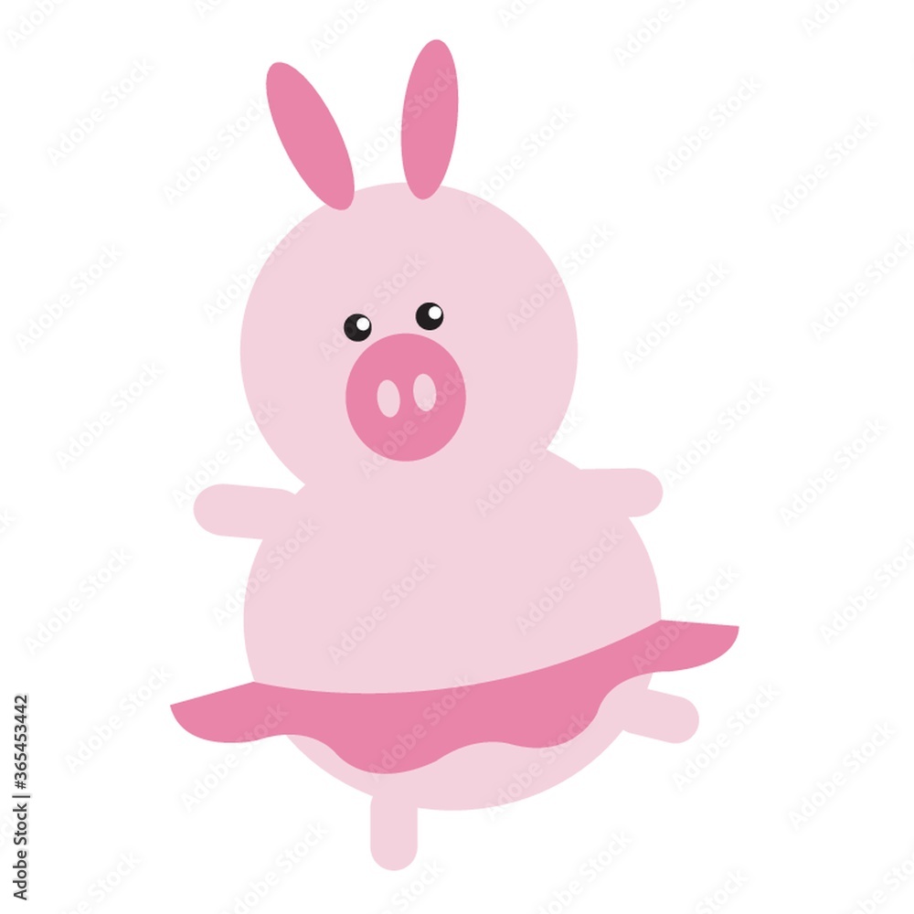 pig cartoon ballerina Stock Vector | Adobe Stock