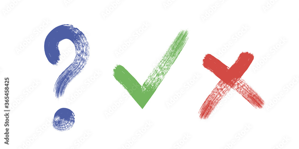 Tick and Cross sign elements. vector buttons for vote, election choice ...