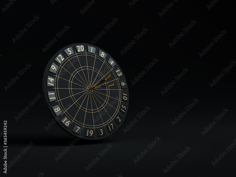 Darts game abstract black background. Dartboard minimal black ...