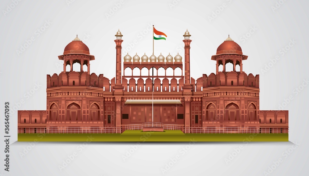 Red Fort in New Dehli, India. stylish historic sight showplace ...