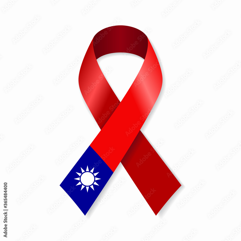 Taiwan flag stripe ribbon on white background. Vector illustration ...