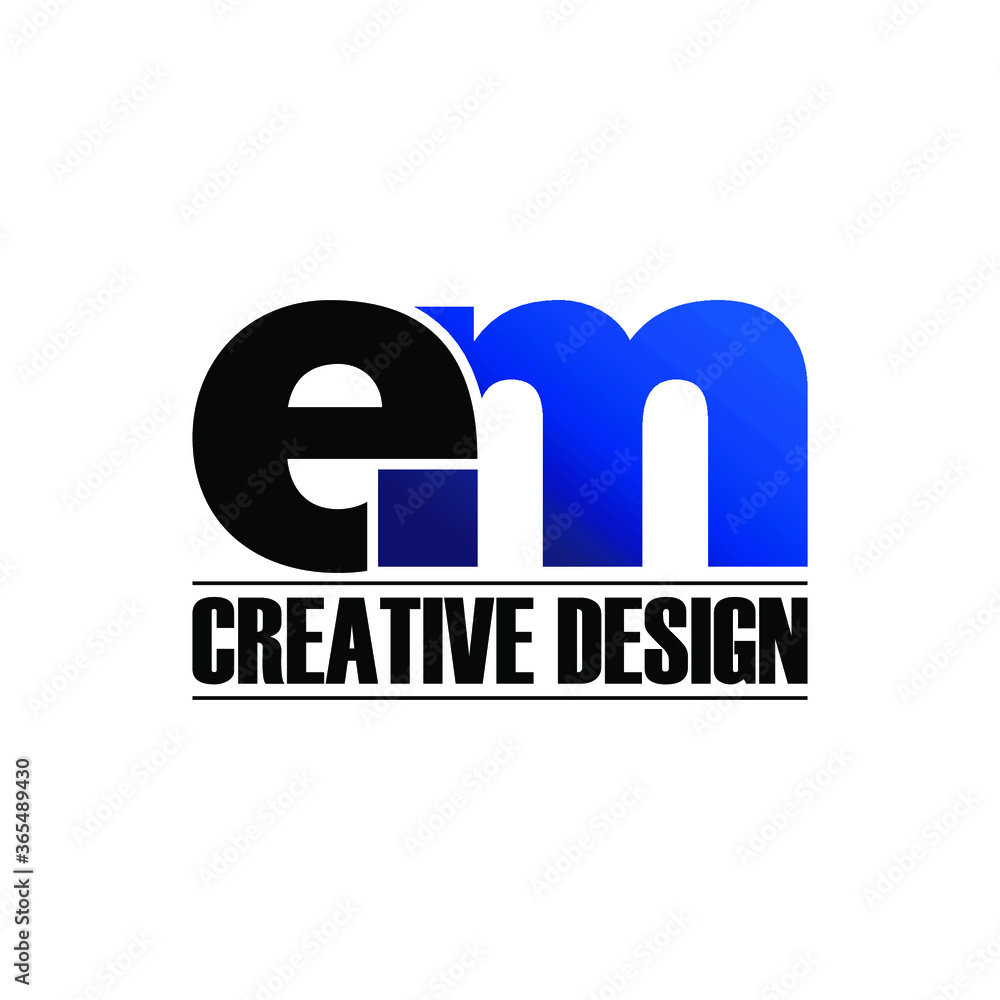 Letter EM simple logo design vector. monogram logo vector illustration ...