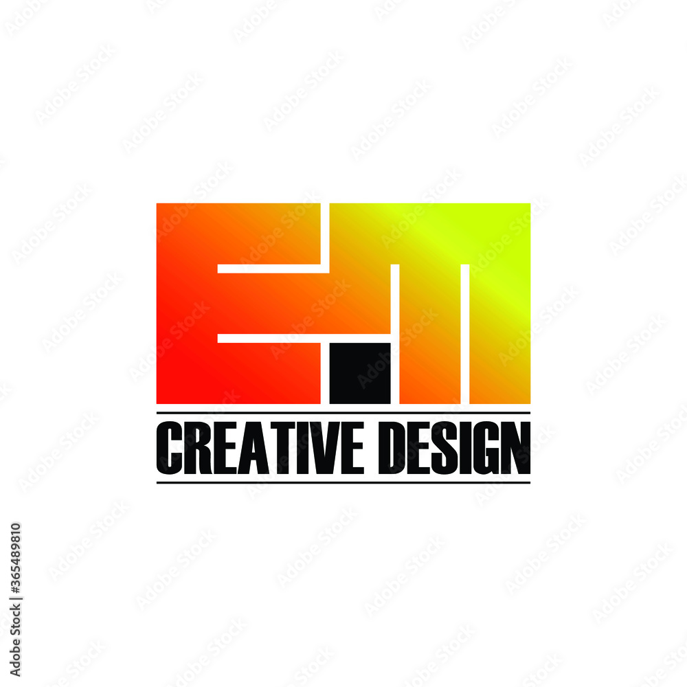 Letter EM simple logo design vector. monogram logo vector illustration ...
